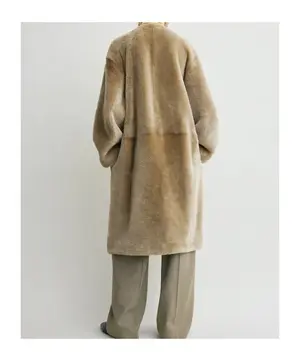 TOTEME Round Neck Collarless Coat - Rye