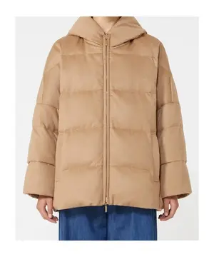 Max Mara The Cube Hooded Down Jacket - Camel