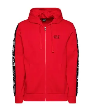 EA7 Logo Hooded Jacket - Red
