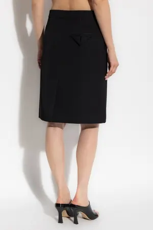 Bottega Veneta Slit Detailed Midi Skirt