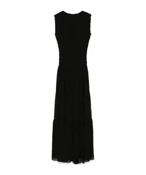 Michael Kors Smocked Georgette Tank Maxi Dress - Black
