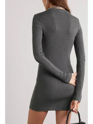 Wardrobe.NYC Ribbed Knit Mini Dress