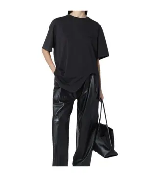 Attico Crew Neck Cotton T-shirt - Black