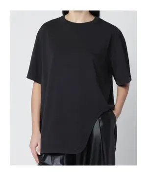 Attico Crew Neck Cotton T-shirt - Black