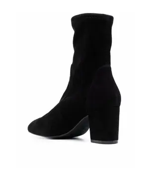 STUART WEITZMAN Sock-style Suede Ankle Boots With Block Heel