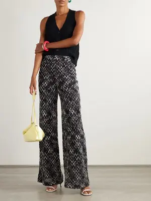 Missoni Crocheted Knitted Blend Wide-leg Pants