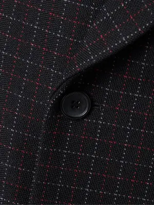 Wardrobe.NYC Double-breasted Checked Overcoat - Black