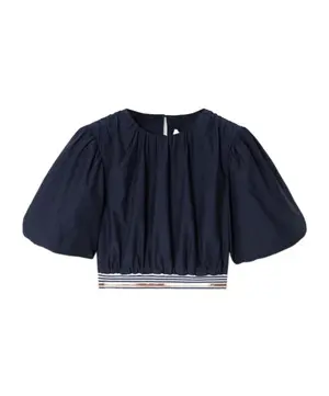 Veronica Beard Gabriela Balloon-sleeve Banded Top
