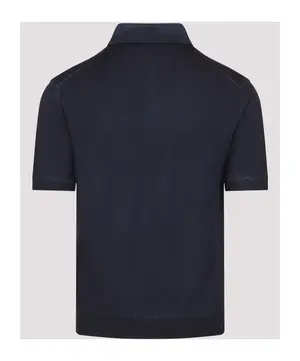 Prada Logo-embroidered Knitted Polo Shirt