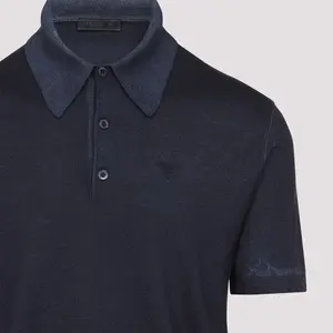 Prada Logo-embroidered Knitted Polo Shirt