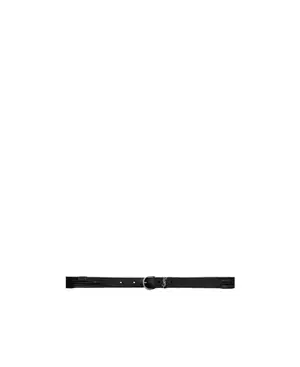 Saint Laurent Croissant De Lune Buckled Thin Belt - Black
