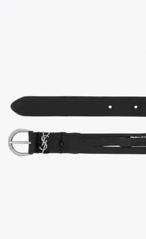 Saint Laurent Croissant De Lune Buckled Thin Belt