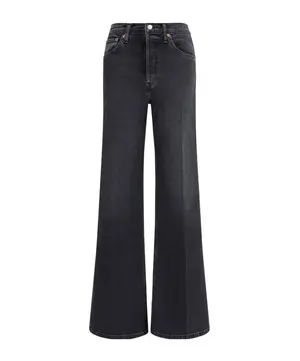 RE/DONE High-waisted Wide-leg Jeans - Black