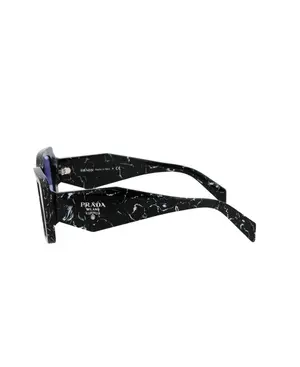 Prada Oversized Rectangular-frame Sunglasses With Logo And Purple Lenses