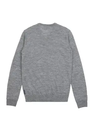 Emporio Armani V-neck Pullover With Logo Detail - Gray