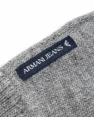 Emporio Armani V-neck Pullover With Logo Detail - Gray