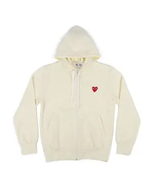 Play Comme Des Garcon Long-sleeved Hooded Sweater With Heart Patch