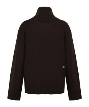 GANNI Ribbed Knit Pullover With Cross-over Neckline