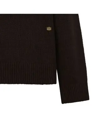 GANNI Ribbed Knit Pullover With Cross-over Neckline