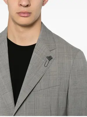 LARDINI Prince-of-wales-check Wool Suit - Gray