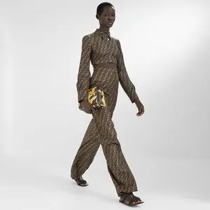 Fendi Allover Ff Printed Straight-leg Pants - Brown