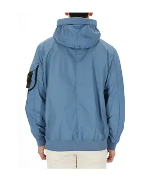 Stone Island Compass Patch Zip-up Hooded Jacket