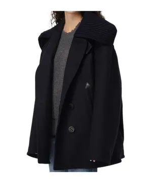 Dsquared2 Double Breasted Long Sleeve Coat - Navy