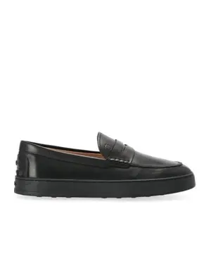 TOD'S Leather Loafers With Graphic Pattern