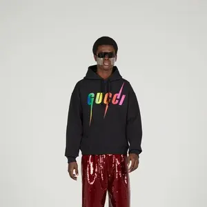 Gucci Logo Print Cotton Hoodie