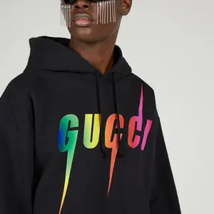 Gucci Logo Print Cotton Hoodie
