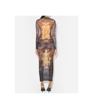 JEAN PAUL GAULTIER Printed Long Sleeve Dress - Gray
