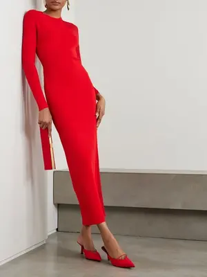Stella McCartney Patchwork Knit Maxi Dress