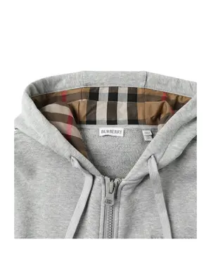 Burberry Zip-up Hooded Sweatshirt - Grey