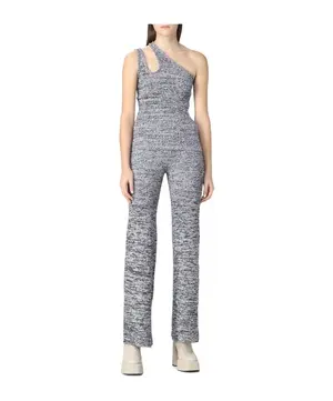 REMAIN BIRGER Cut-out One-shoulder Fine Knit Top
