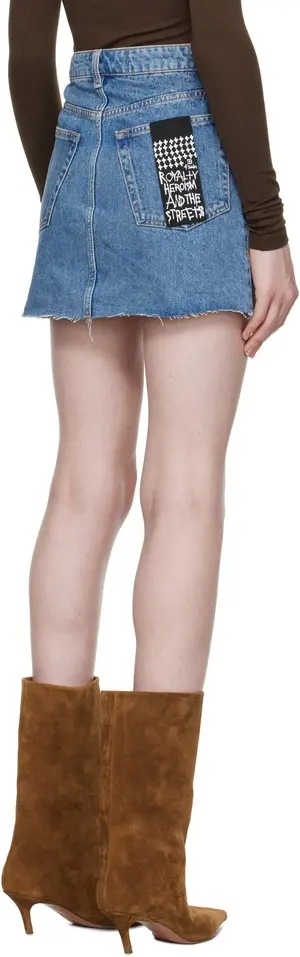 Ksubi Asymmetric Denim Miniskirt With Logo Tag