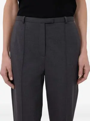 Loulou De Saison Malka Pleat-front Tapered Virgin Wool Blend Trousers - Black