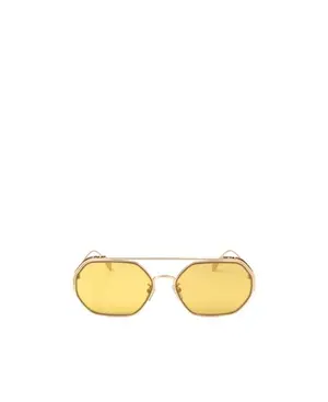 Fendi Geometric Frame Sunglasses - Yellow