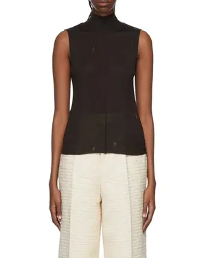 Amiri High Neck Cashmere Vest