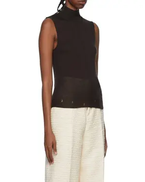Amiri High Neck Cashmere Vest