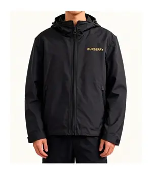 Burberry Hooded Jacket With Zipper Closure