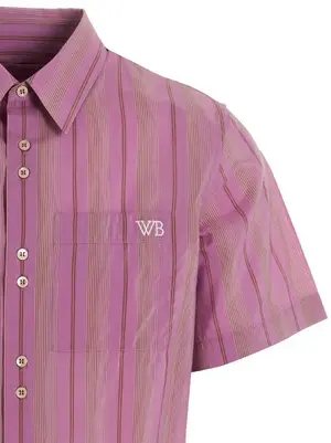 WALES BONNER Striped Short-sleeved Shirt