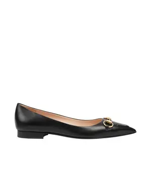 Gucci Horsebit Detail Ballet Flats - Black