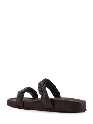 Brunello Cucinelli Braided Embellished Flat Sandals - Black