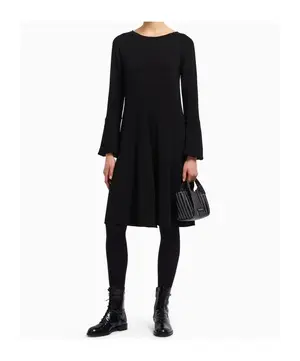 Emporio Armani Flared Dress With Padded Cuffs