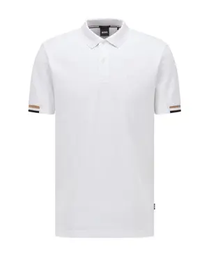 Hugo Boss Rubberized Logo Regular-fit Polo Shirt - White