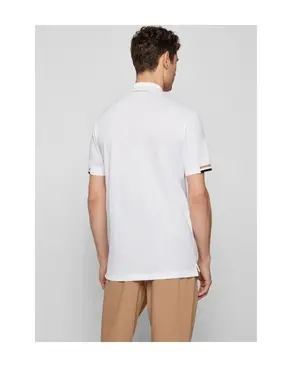 Hugo Boss Rubberized Logo Regular-fit Polo Shirt - White