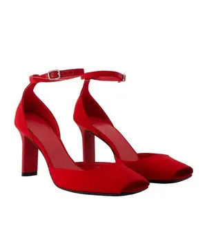 COURREGES Peep Toe Ankle Strap Sandals