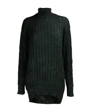 Balenciaga Creased Turtleneck Knit Jumper With Atelier Crest Embroidery