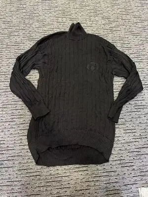 Balenciaga Creased Turtleneck Knit Jumper With Atelier Crest Embroidery