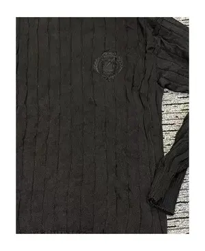 Balenciaga Creased Turtleneck Knit Jumper With Atelier Crest Embroidery